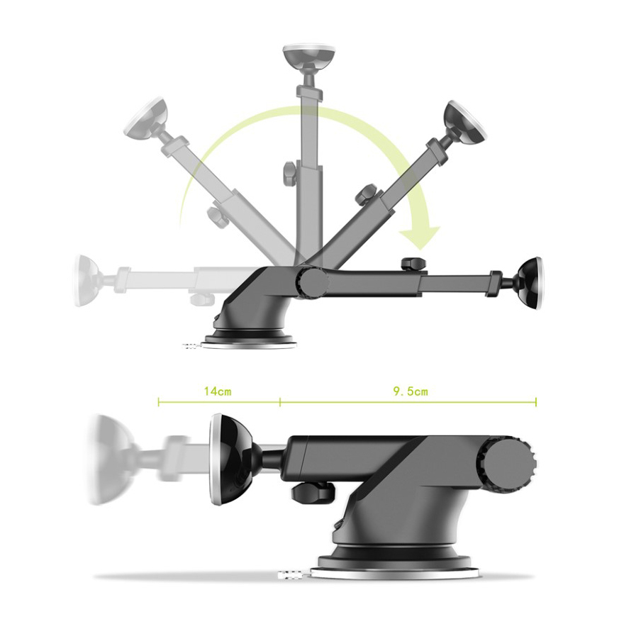 Baseus Extendable Arm Suction Cup Magnetic Car Mount Phone Holder